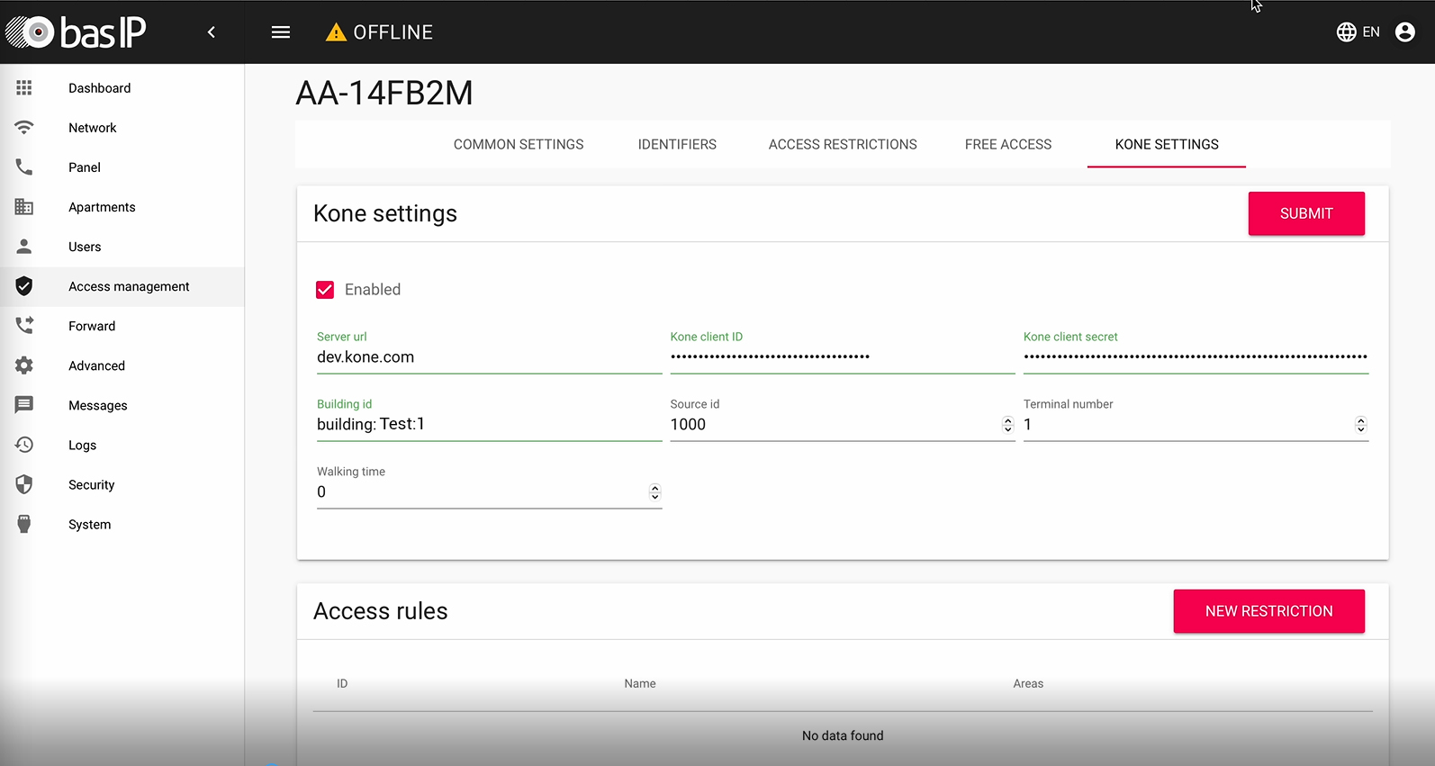 BAS-IP Integration with KONE - BAS-IP
