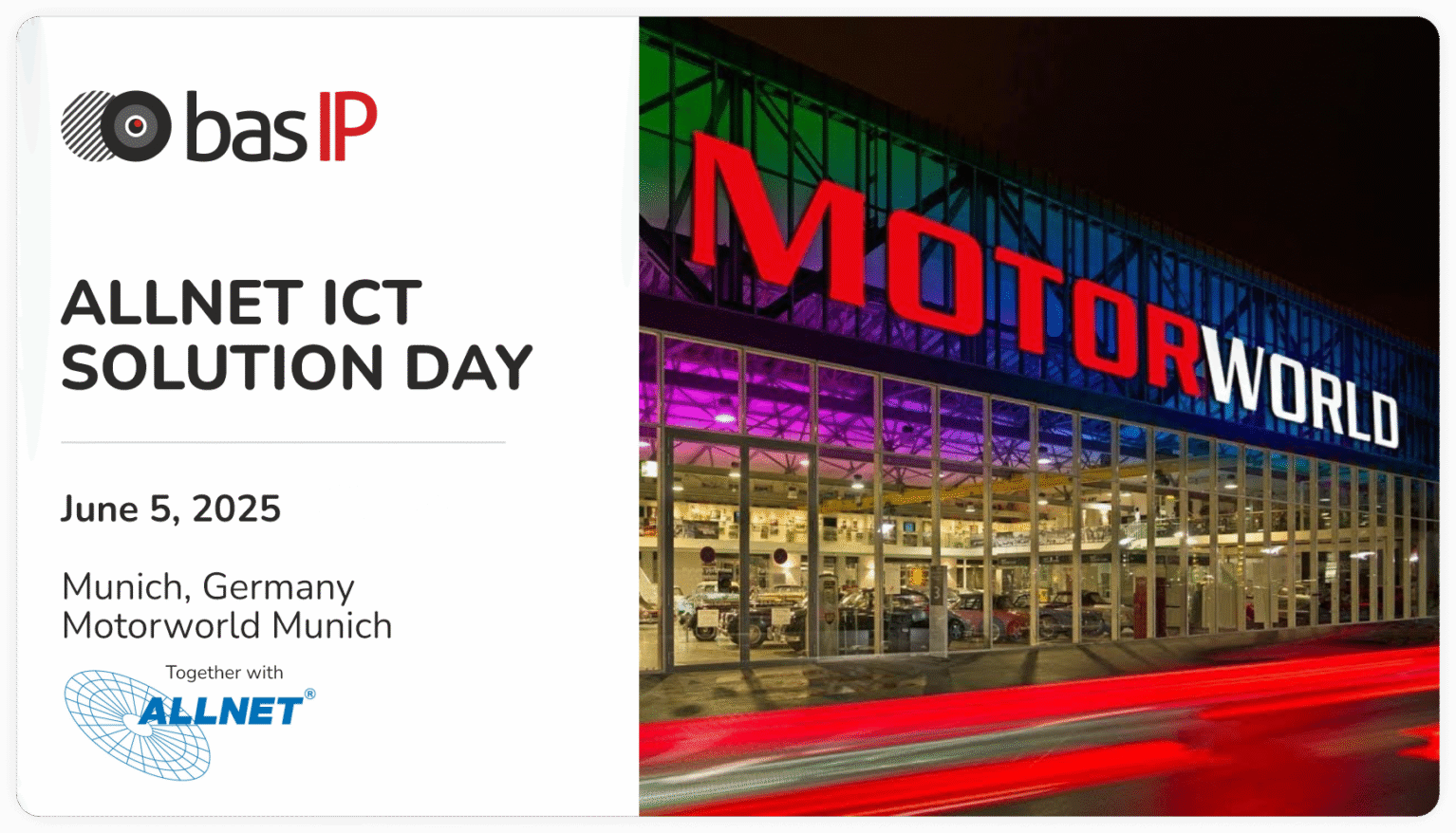 BAS-IP participará en el ALLNET ICT Solution Day en Múnich - BAS-IP